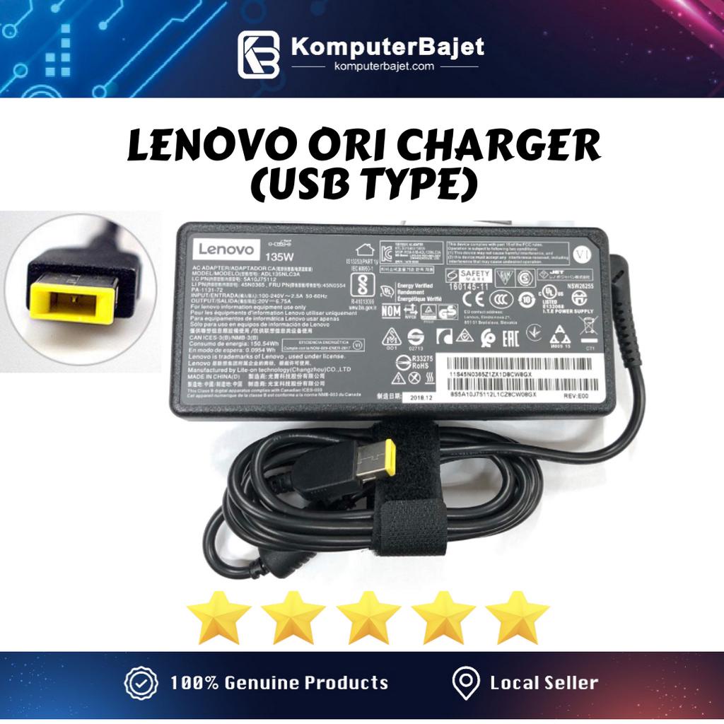 LENOVO ORI USED LAPTOP CHARGER SQUARE TYPE 45W 65W 95W 135W 2.25A 3.25A ...