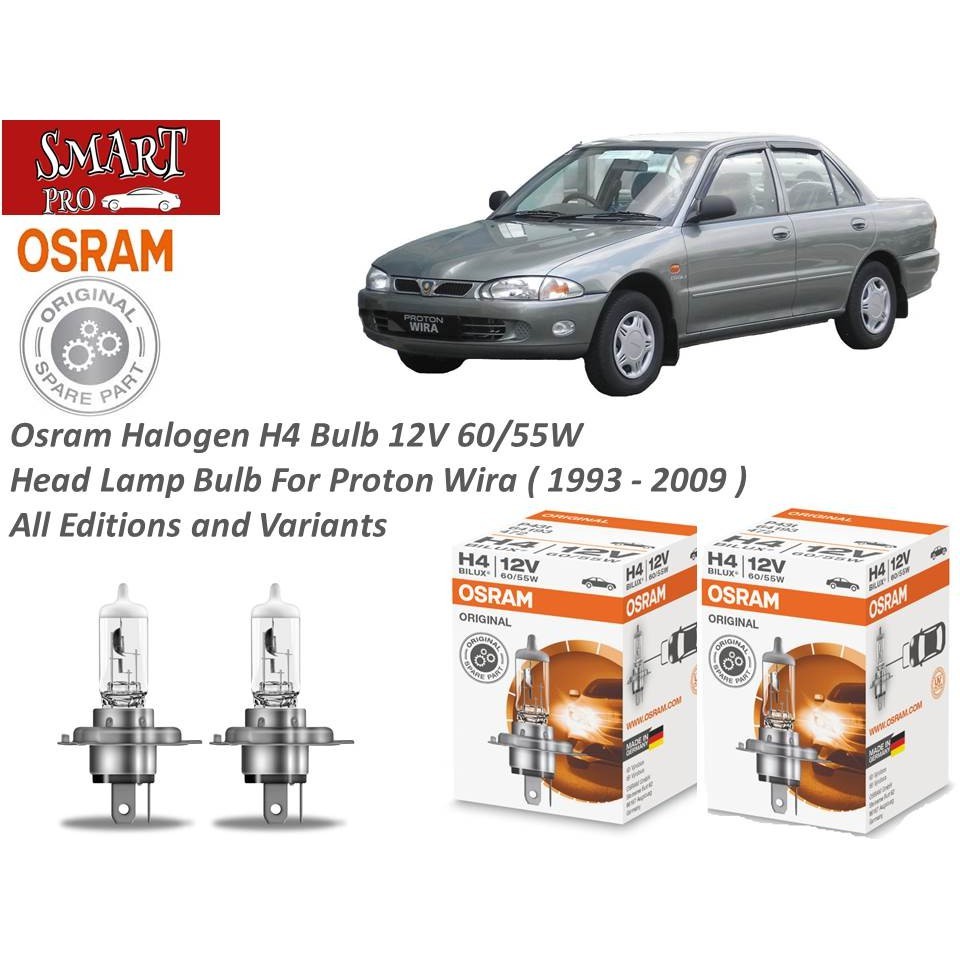 Original Osram Halogen H4 Bulb 12V 60/55W Head Lamp Bulb For - Proton ...