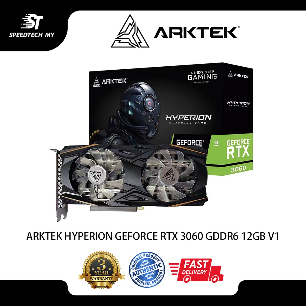 (Extra Wrapping) ARKTEK HYPERION GEFORCE RTX 3060 GDDR6 12GB V1 ...
