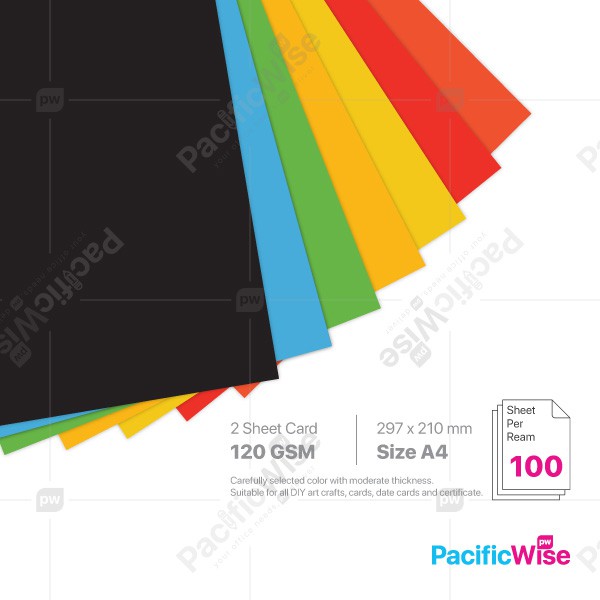 A4 2 Sheet Card / Kad 2 Helai 120gsm / Deep Colour Card Stock Paper ...