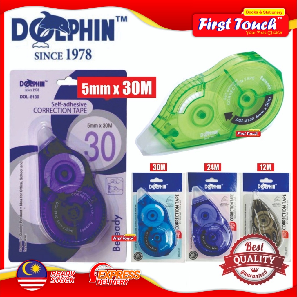 Dolphin Correction Tape 12meter / 24meter / 30meter DOL- 8112 / 8124 ...