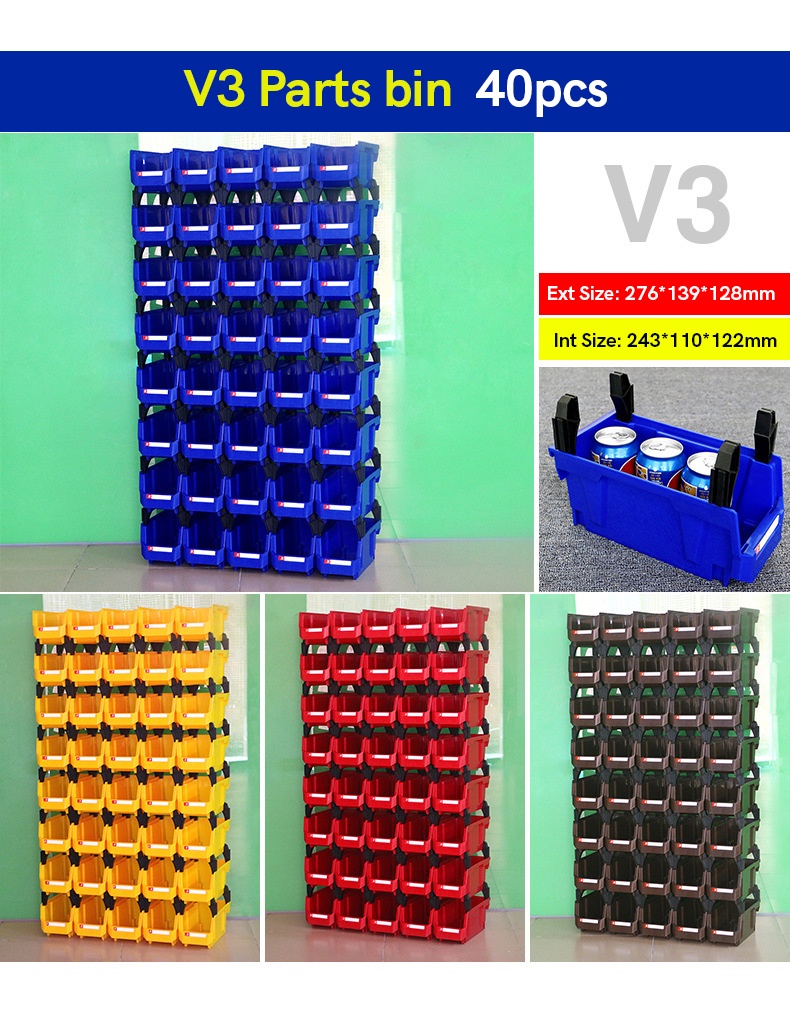 V Series | Stackable Combinable Tools Storage Box Parts Bins Hardware ...