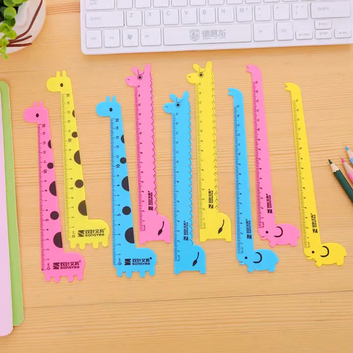 Kids Animal Shape Ruler Pembaris comel kanak-kanak 长颈鹿动物直尺 | Shopee ...