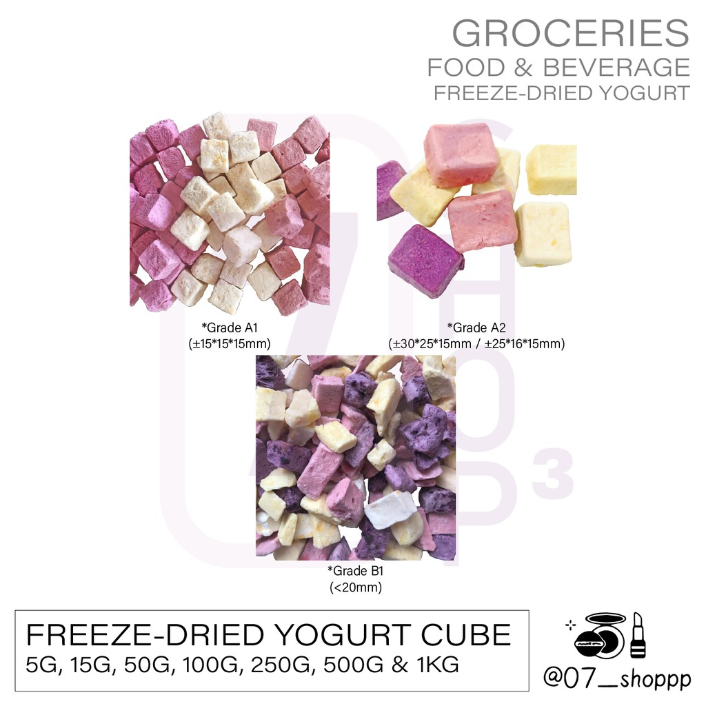 [A2-READY STOCK🧊]（Wholesale 5 gram）Freeze Dried Fruit Yogurt Cube ...