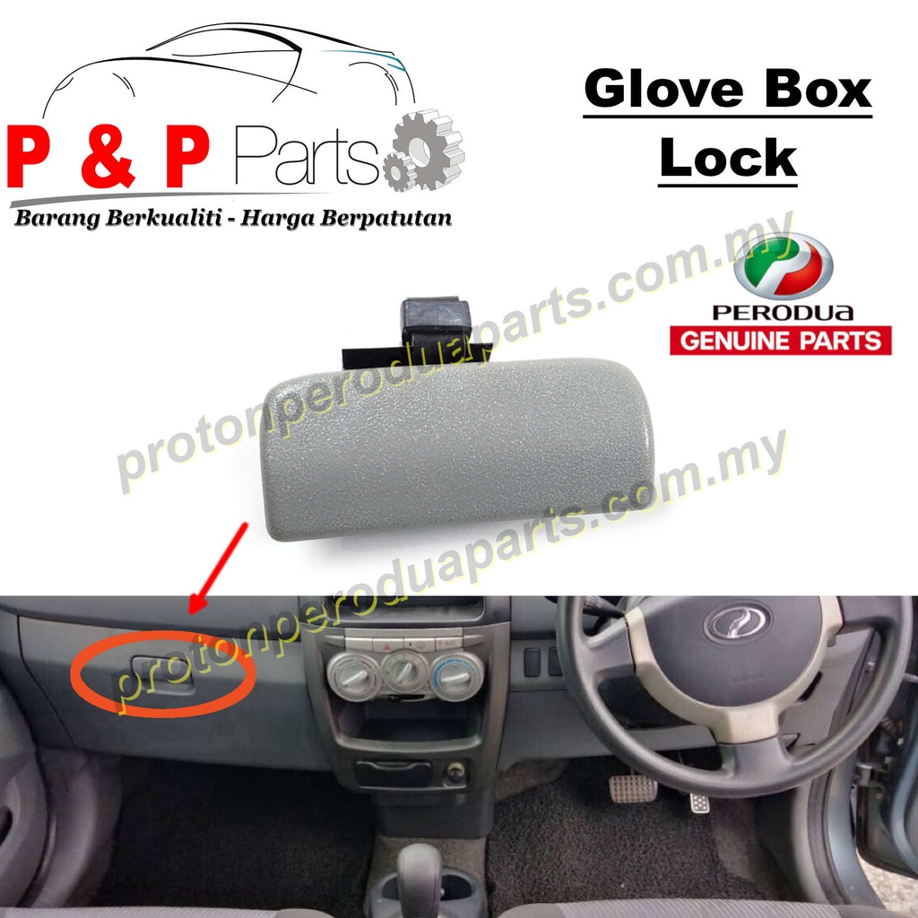Glove Box Lock Dashboard Drawer Laci - Perodua Myvi Old Alza Old - Grey - Original Perodua ...
