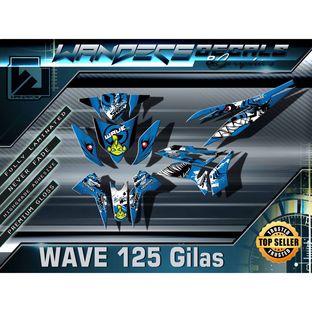 Wave 125 Gilas SHARK Design by Wandecs | Shopee Malaysia