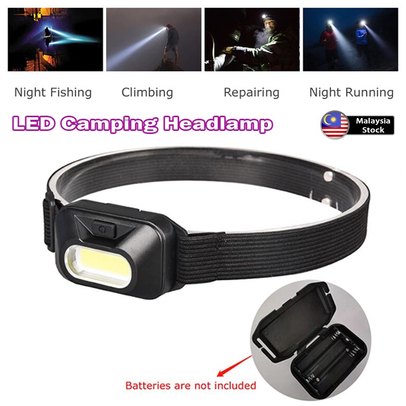 LED Headlamp Portable Mini XPE+COB AAA Battery Powered Camping Head ...