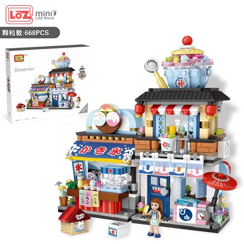 LOZ Mini Block Japanese Style Building Shark Cat Head Fish Market ...