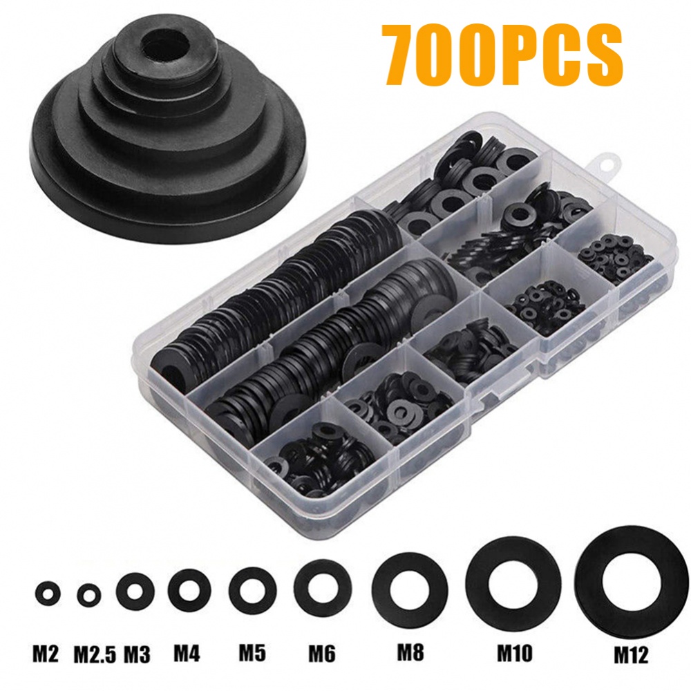 700x Nylon Rubber Flat Ring Washer Seal Hose Gaskets Metric Bolt Srew ...