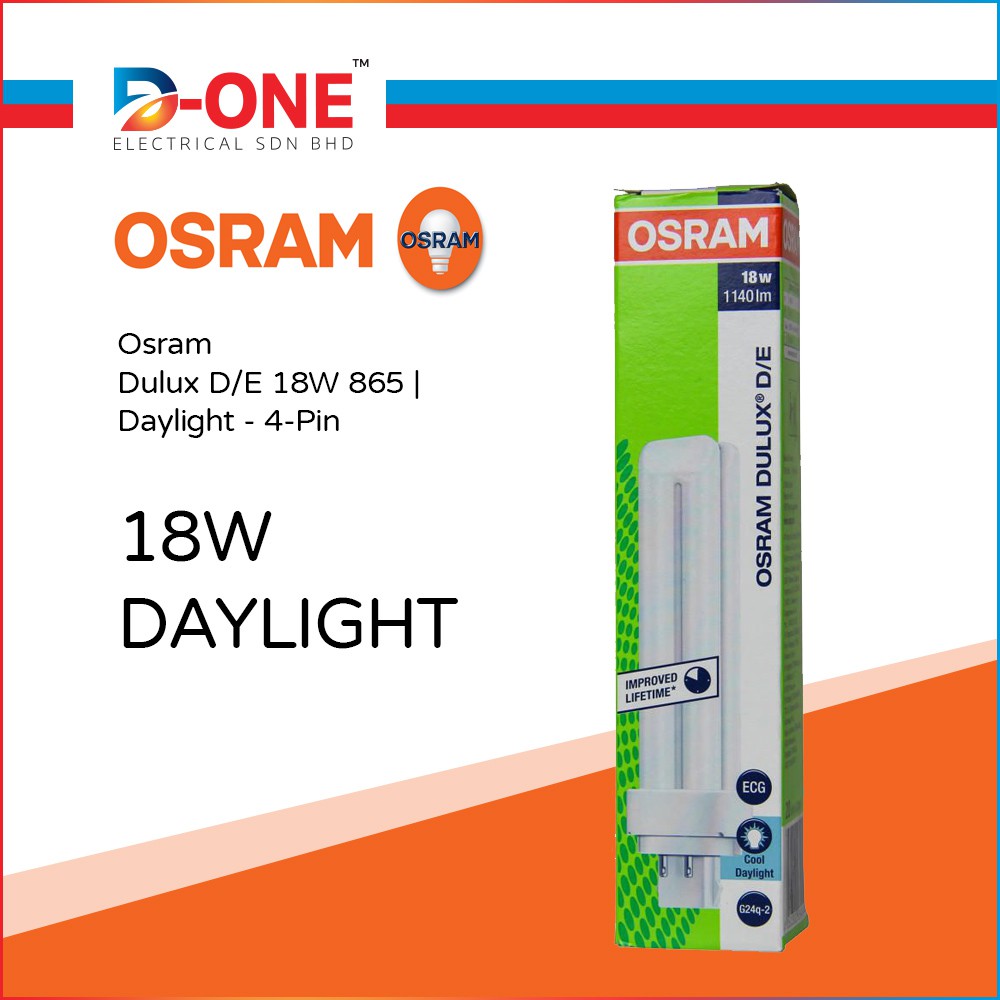 OSRAM LIGHTING - Osram Dulux PLC D/E 18W 865 | Cool Daylight - 4-Pin | Shopee Malaysia