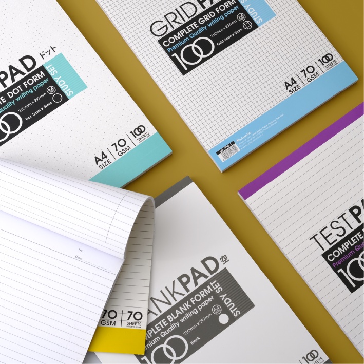 MASTERPRINT Writing Paper Pad Study Set A4 Size 70gsm 100pgs | Shopee ...