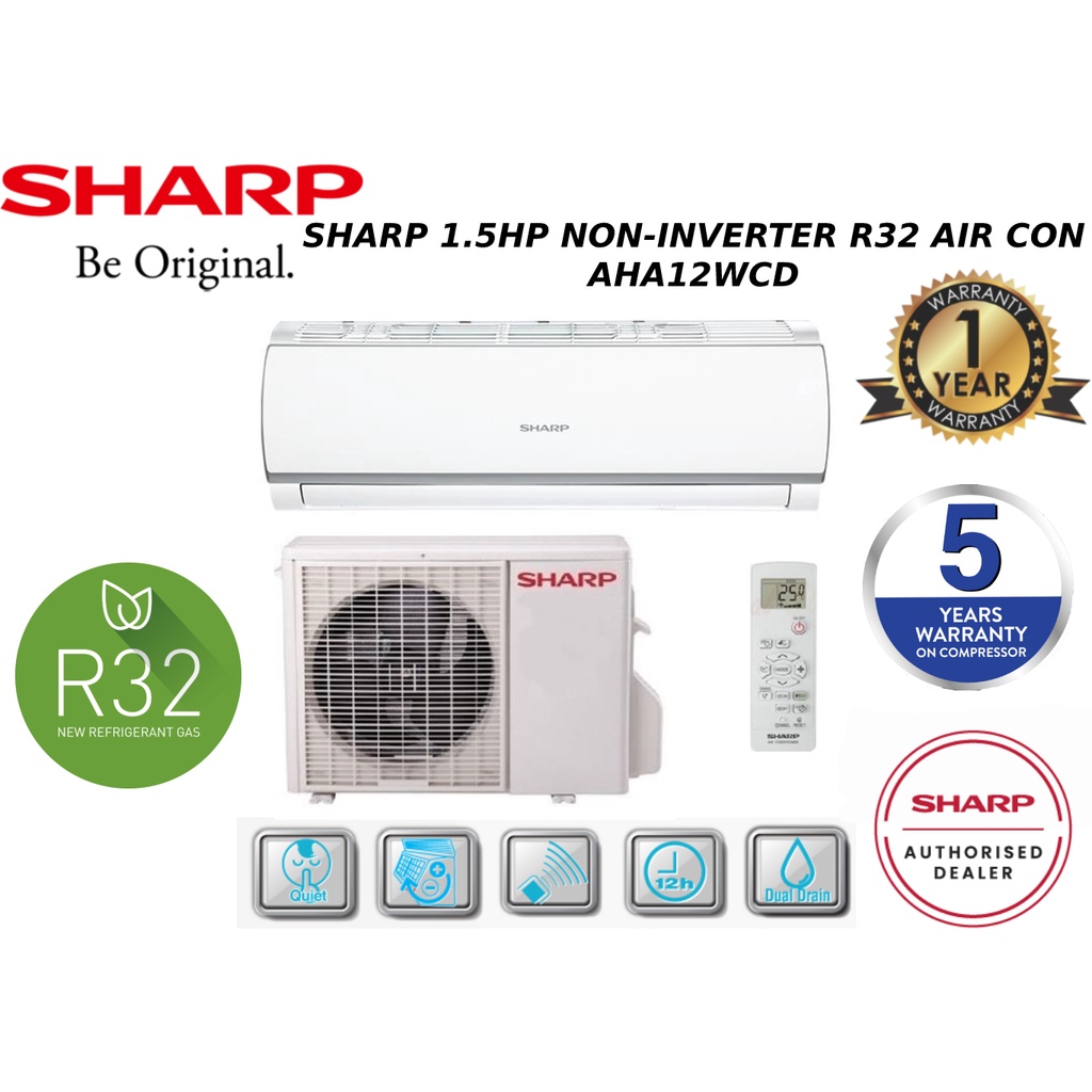 SHARP 1.5HP NON-INVERTER R32 AIR CONDITIONER AHA12WCD2 // AUA12WCD2 | Shopee Malaysia