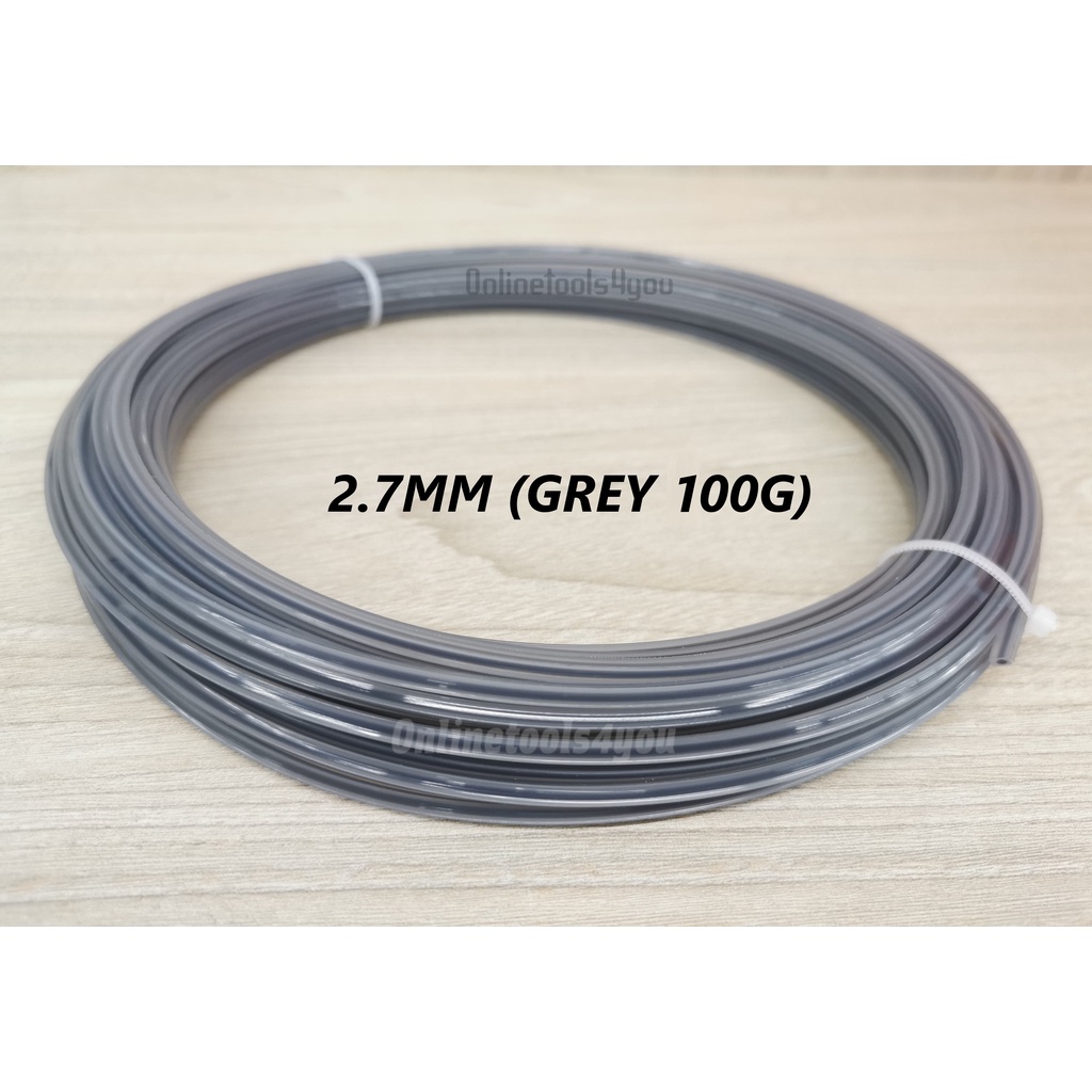 HEAVY DUTY Tali Mesin Rumput 2.7MM 100G GREY (Nylon Trimmer Line / Tali ...