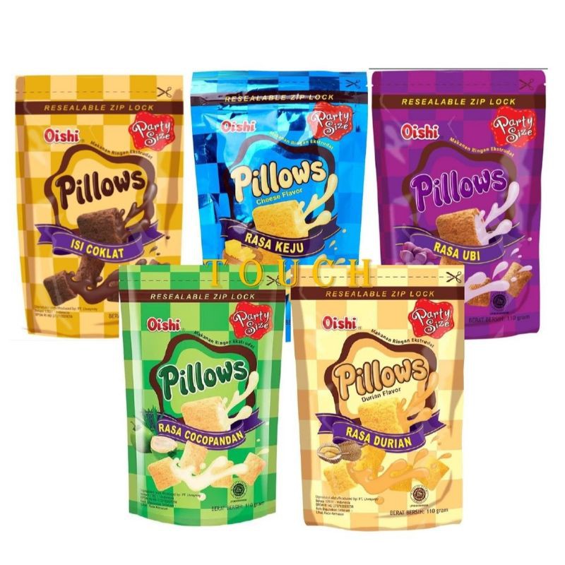 [HALAL] Oishi Pillows 110g Rasa Chocolate, Keju, Ubi Keladi, Cocopandan ...