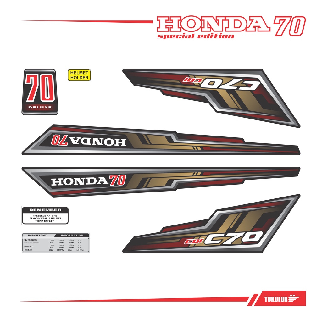 Sticker HONDA C70 STRIPING DECAL C70 RACING SPECIAL EDITION 1 | Shopee ...