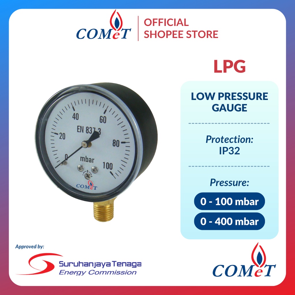 COMET Low Pressure Gauge | 100 Mbar / 400 Mbar | Shopee Malaysia