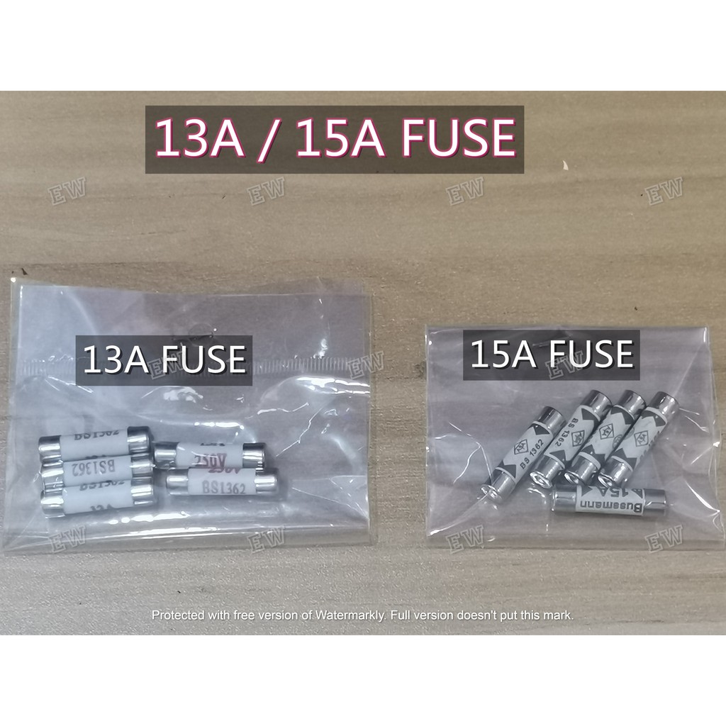 (5pcs) 13A/15A Main Plugs Fuse/Switch Fuse/Plug Top Fuse | Shopee Malaysia