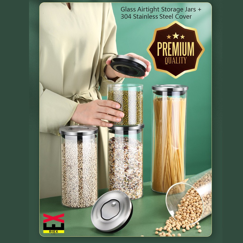 Glass airtight jars, grains, foodstuffs, tea storage jars, kitchen ...