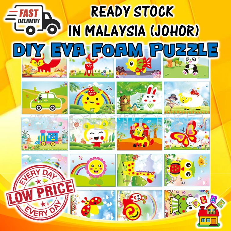 🔥READY STOCK🔥3D DIY Eva Foam Sticker Kid Education Toy Pre-Cut DIY Craft Kits (1pc Random ...