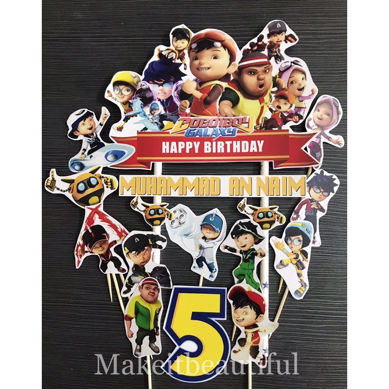 Cake Topper Birthday (Boboiboy Galaxy) | Shopee Malaysia