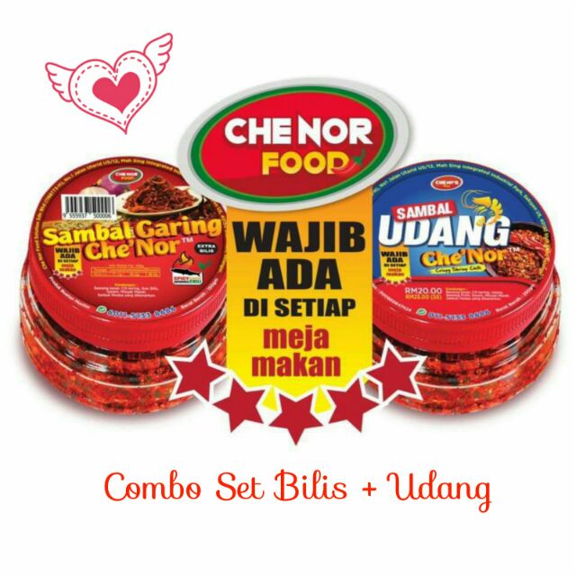 SAMBAL GARING BILIS + SAMBAL UDANG CHE NOR (EXP /2019) with Packaging ...