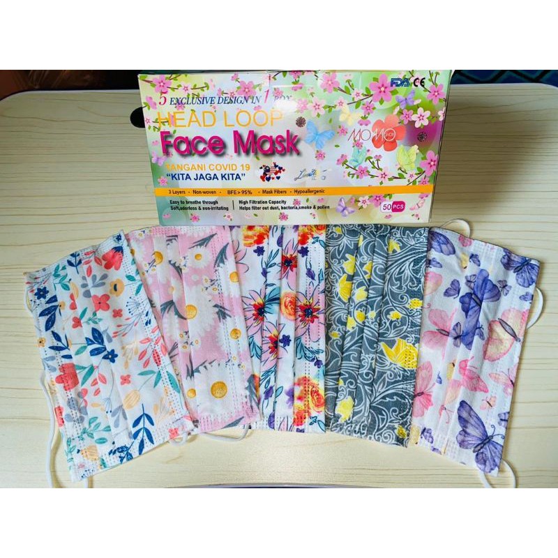 (READY) MASK🌸😷1BOX 50PCS👉🏻5CLOURS HOT ITEM🔥 | Shopee Malaysia