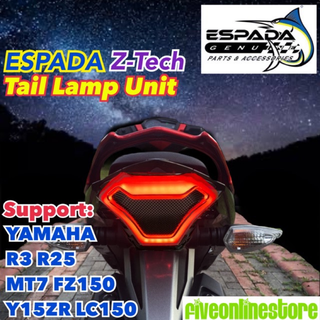 Espada Racing Z Tech LED Rear Tail Lamp Light Unit with Signal Yamaha ...