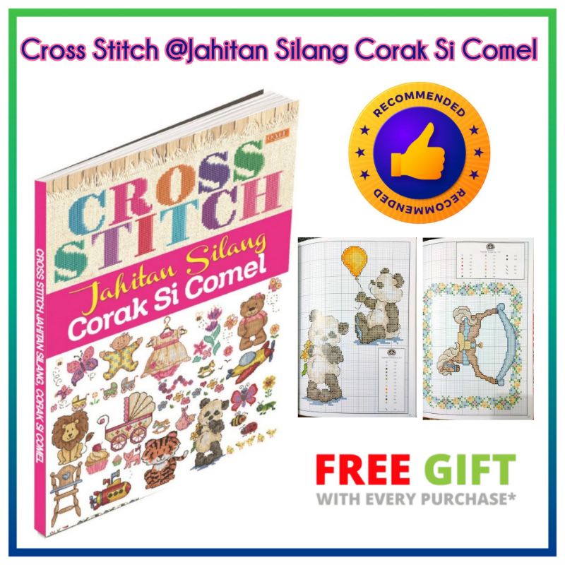 Cross Stitch Book | Jahitan Silang Corak Si Comel | Buku Craft ...
