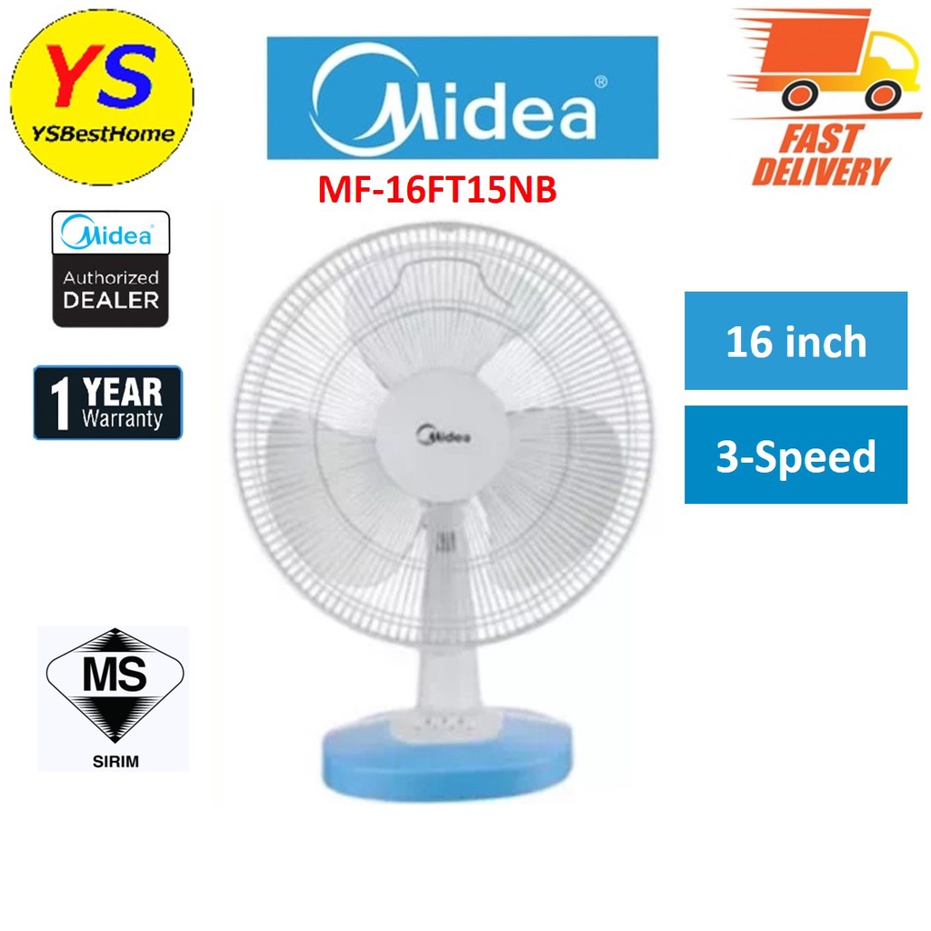 Midea 16” Table Fan MF-16FT17NB/MF-16FT15NB (RANDOM CHOOSE) | Shopee ...