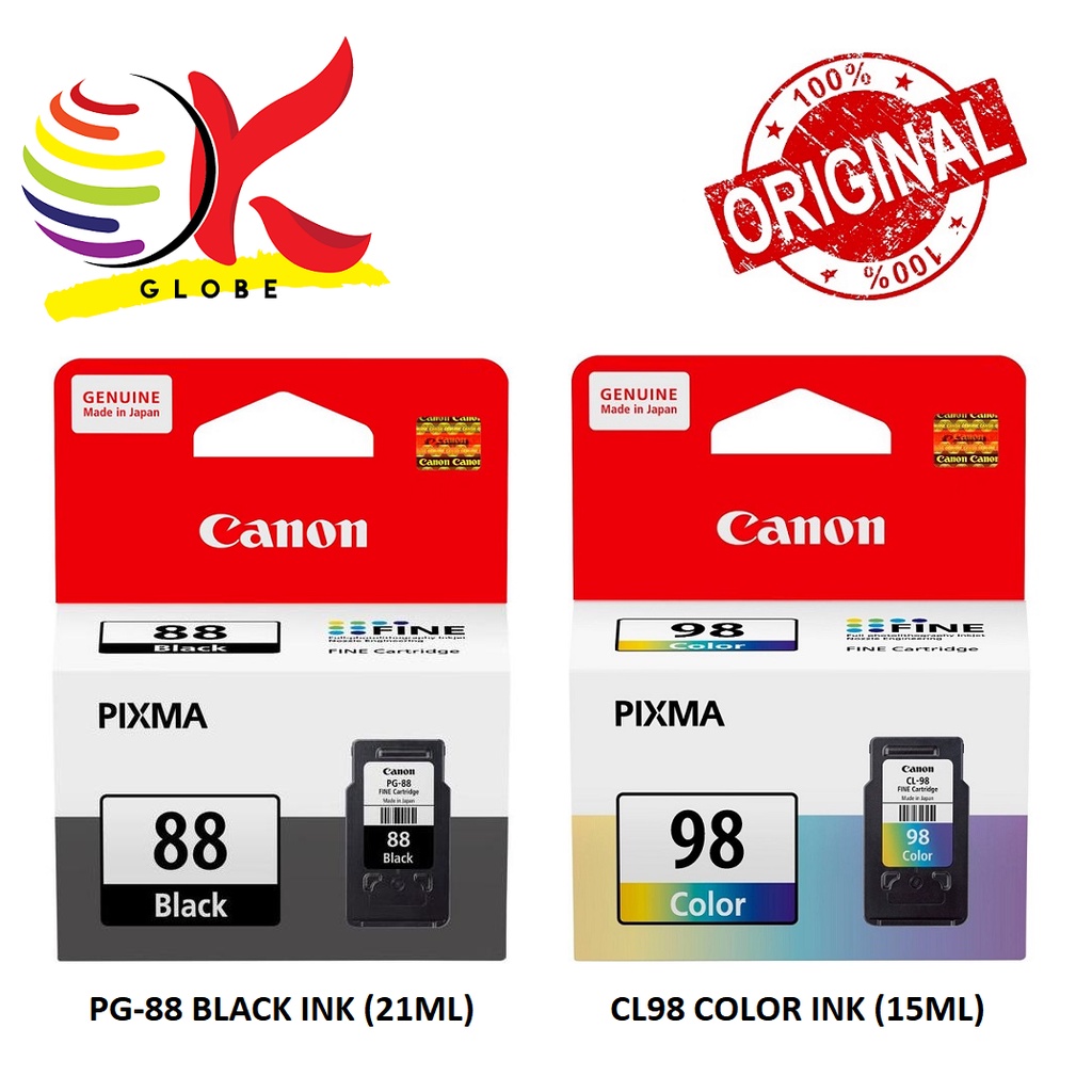 [ORIGINAL] CANON PG88 PG-88 (21ML,BLACK), CL98 CL-98 (15ML,COLOUR) INK ...