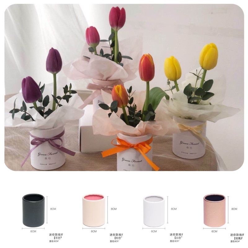 READY STOCK mini flower box mini round box paper box gift box迷你抱抱桶 迷你花桶 ...