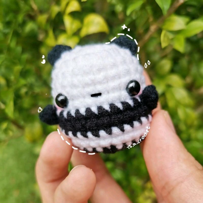 Cute crochet we bare bear panda handmade keychain amigurumi | Shopee ...
