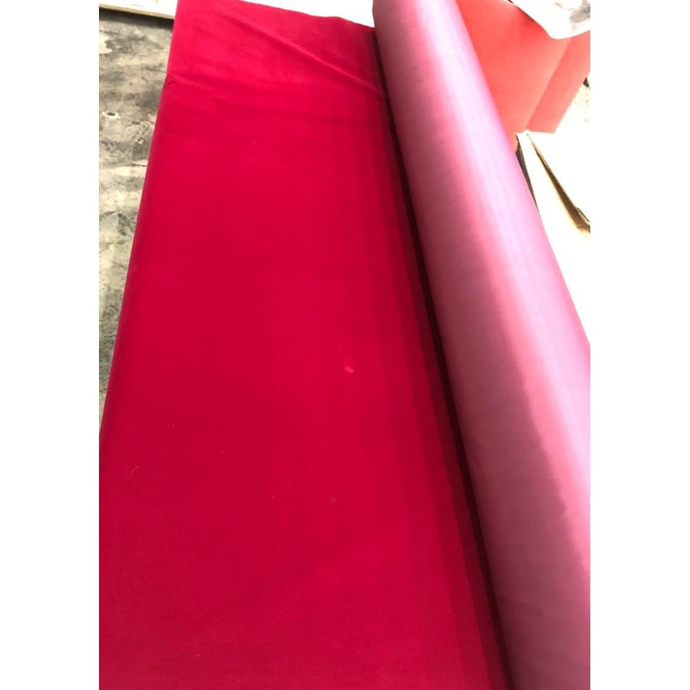 Kain Baldu Velvet Fabric 45" Width (Dyed Flock Tafetta Velvet) by meter ...