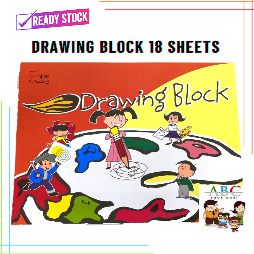 ( READY STOCK ) UNI PAPER DRAWING BLOCK 18 SHEETS BUKU SENI DRAWING ...
