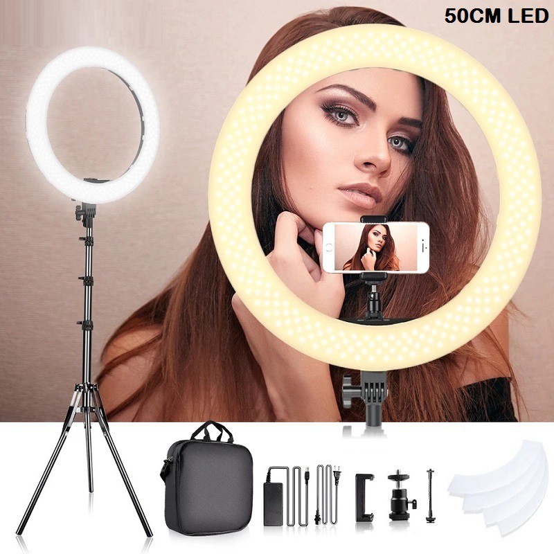 Lampu LED 50CM 2900-6500K 3 Gaya Warna Dengan Kaki Tripod Klip Telefon ...