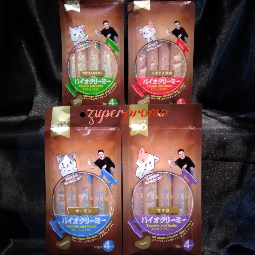 Bio Creamy Cat Snack 4x15gr / Snack Treat Liquid / Snack Liquid ...