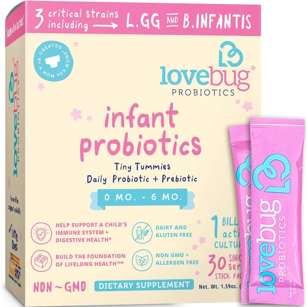 LoveBug Probiotics Tiny Tummies Daily Probiotic + Prebiotic 0-6 Mon 1 ...