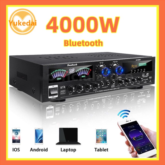 🔥Ready Stock🔥4000W Home Theater Amplifier 5CH LCD Display 12V bluetooth ...