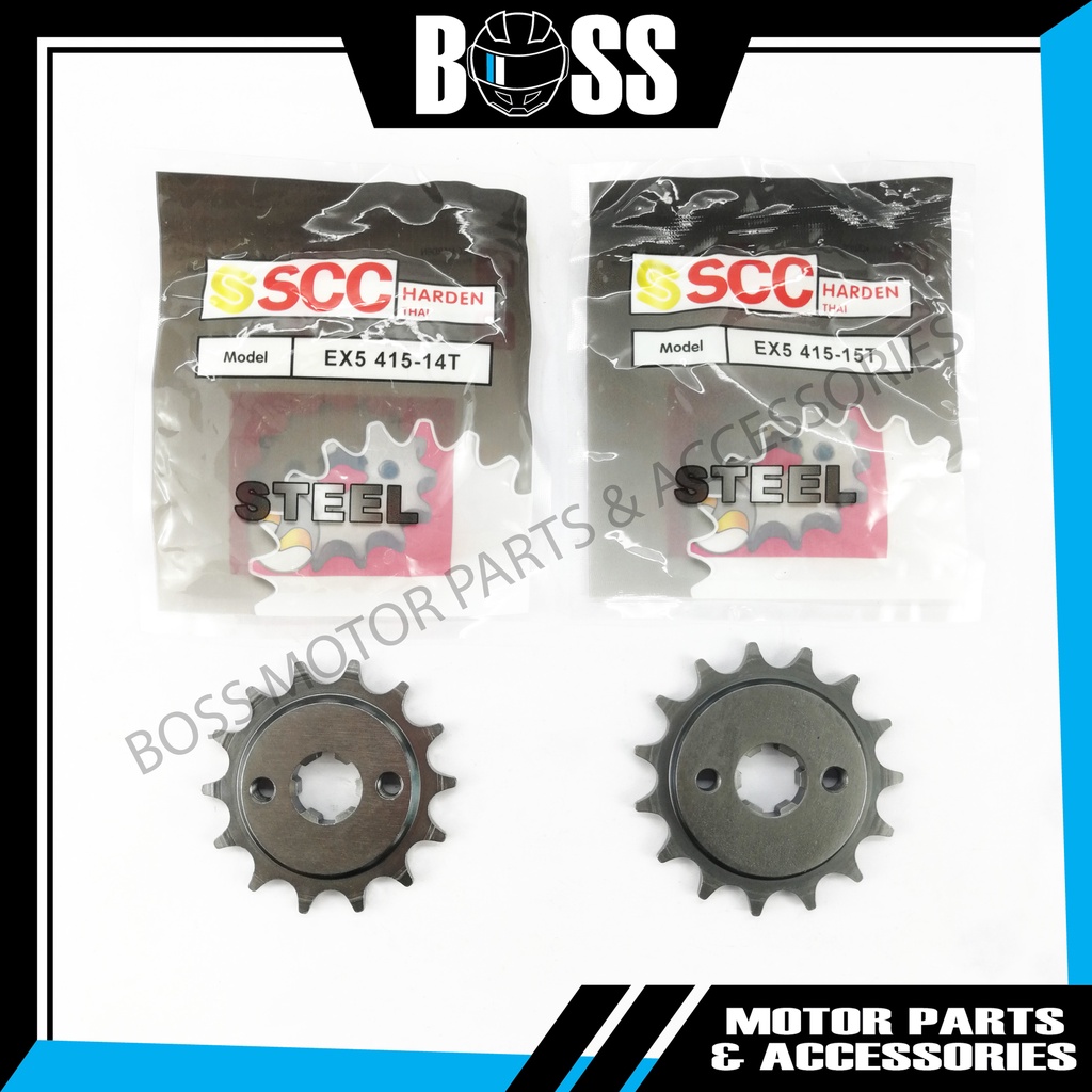 [SCC] 415 HONDA EX5/DREAM/W100/W100R/W110/W125/DASH110/FUTURE Front Sprocket Spoket Depan (14T ...