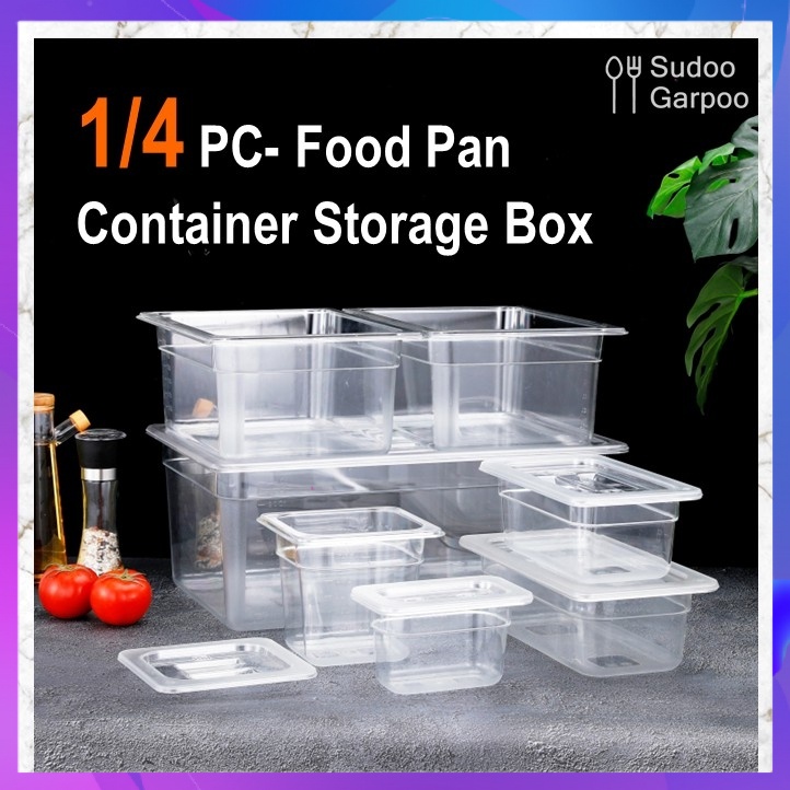 1/4 PC ~ Plastic Food Pan Box Container Storage Organizers Box/ Bekas ...