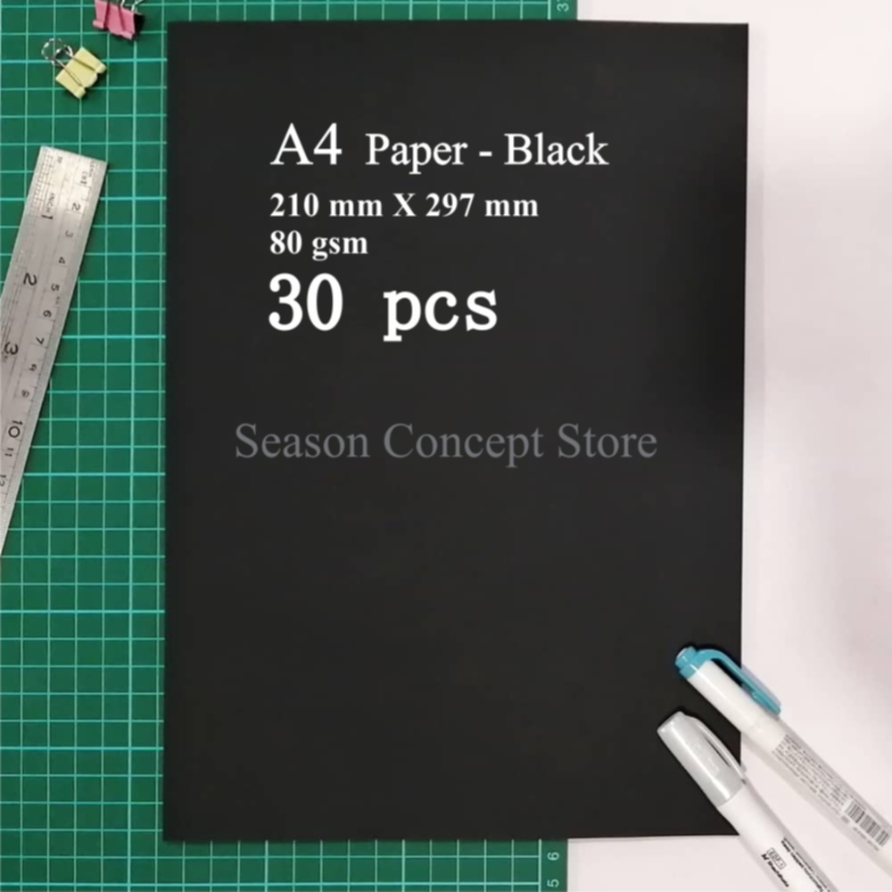 A4 80gsm Black Colour Paper 30 Sheets Kertas A4 Hitam | Shopee Malaysia
