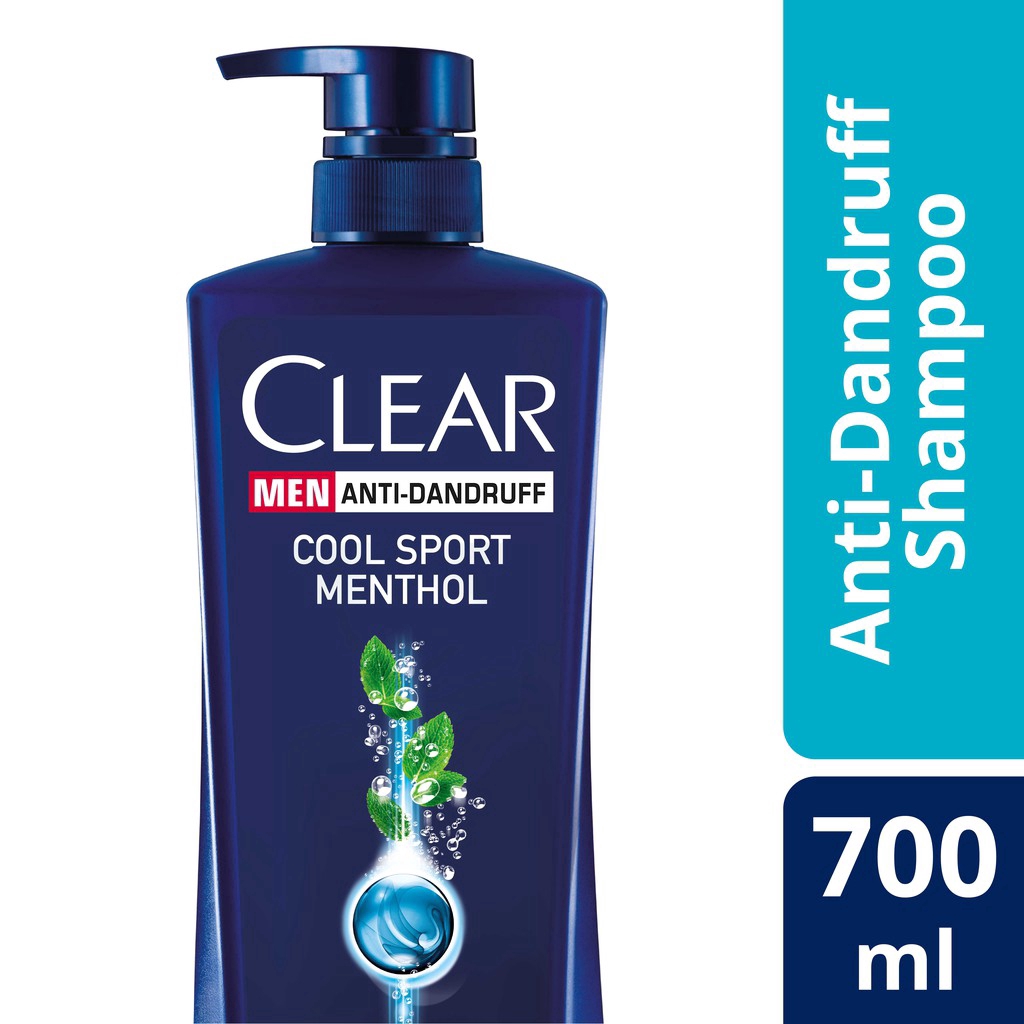 Clear Men Cool Sport Menthol Anti-Dandruff Shampoo (700ml) | Shopee ...