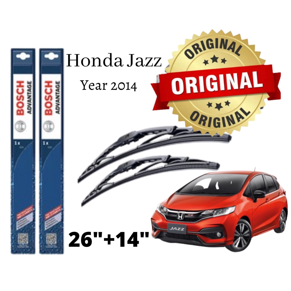Bosch Advantage U Hook Wiper Set For Honda Jazz Gk 3rd Gen 26 14