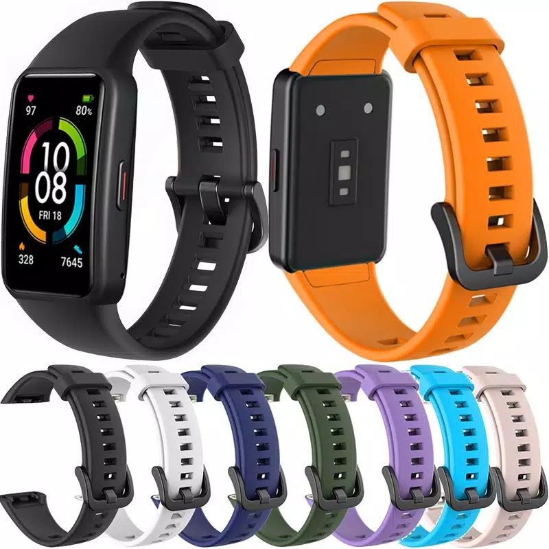 Silicone Silicone Strap Huawei Band 6 / Honor Band 6 Rubber Watch Strap ...