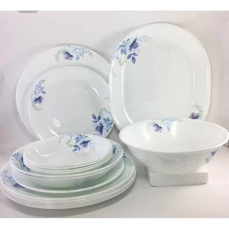 Corelle Blue Floral Round 16pcs | Shopee Malaysia