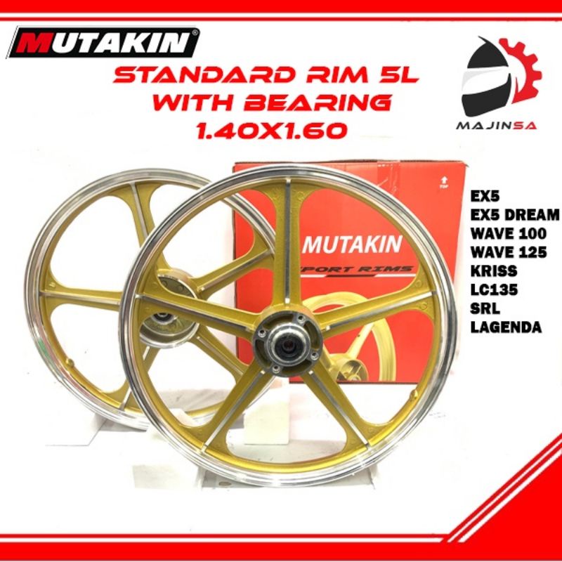 HONDA WAVE125 - 5L GTO Sport Rim - Front 1.40X17 (Disc) / Rear 1.60X17 ...