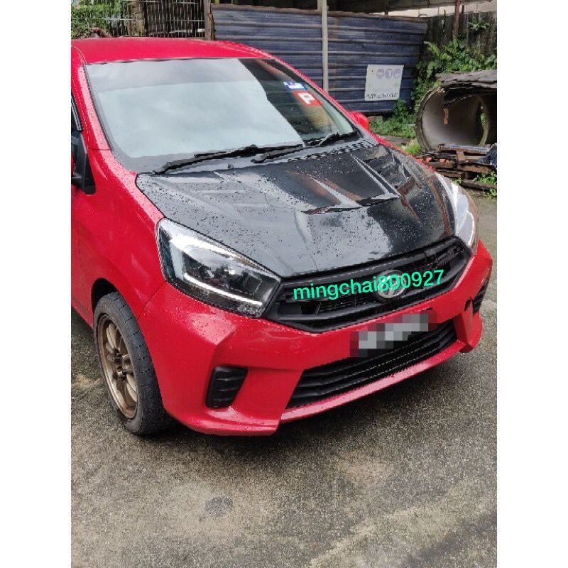🔥Perodua Axia Custom Mugen RR Fiber Bonnet / Hood | Shopee Malaysia