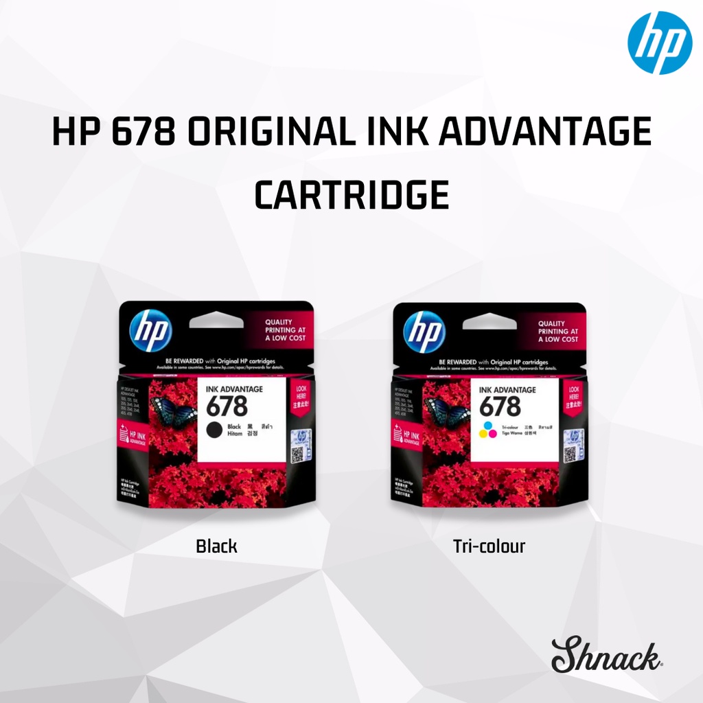 HP 678 ORIGINAL INK ADVANTAGE CARTRIDGE | Shopee Malaysia
