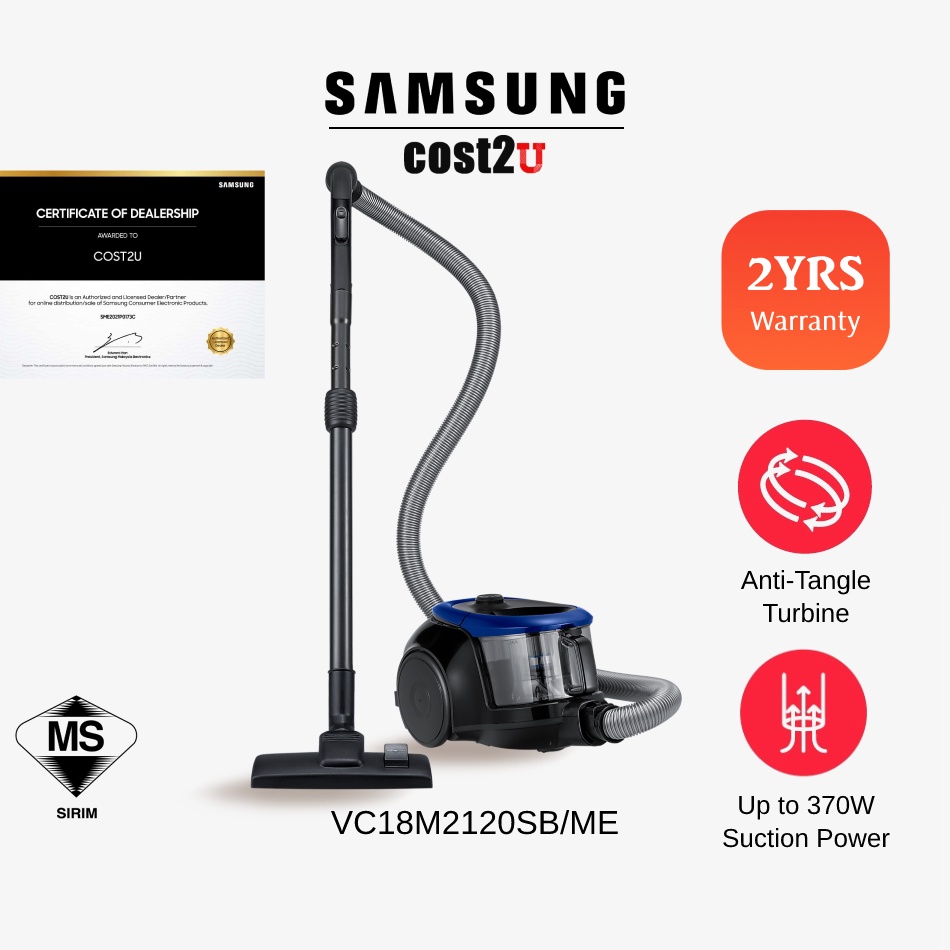 Samsung Canister Bagless Vacuum Cleaner 1800W | VC18M2120SB/ME (Penyedut Habuk 吸尘器) | Shopee ...