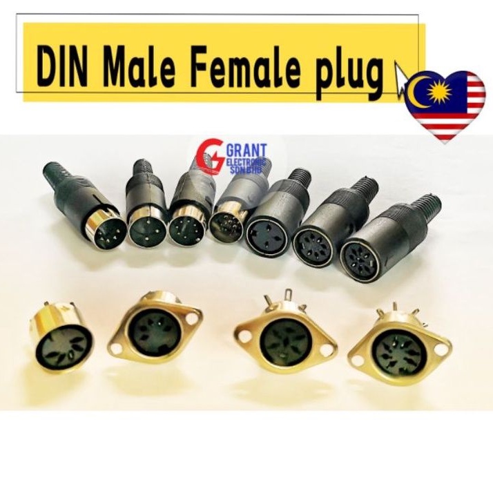 1pcs DIN 3Pin 5Pin 6Pin 7Pin 8Pin Male Female Plug Audio AV Connector ...